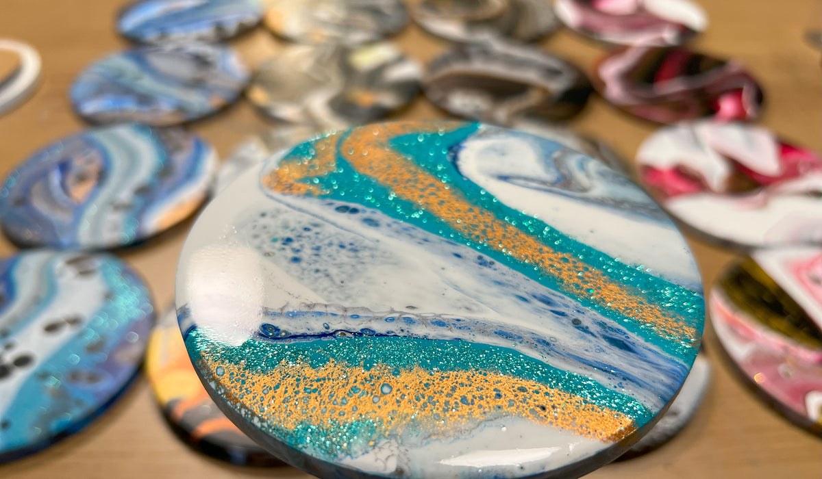 Create Stunning Coaster Art with Paint-tastic's 4PC Ceramic Coaster Ki ...